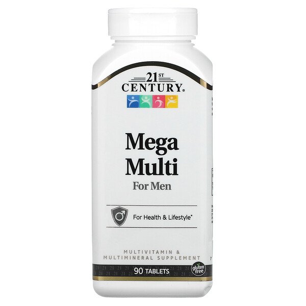 21st Century Mega Multi for Men Multivitamin & Multimineral 90 Tablets ...