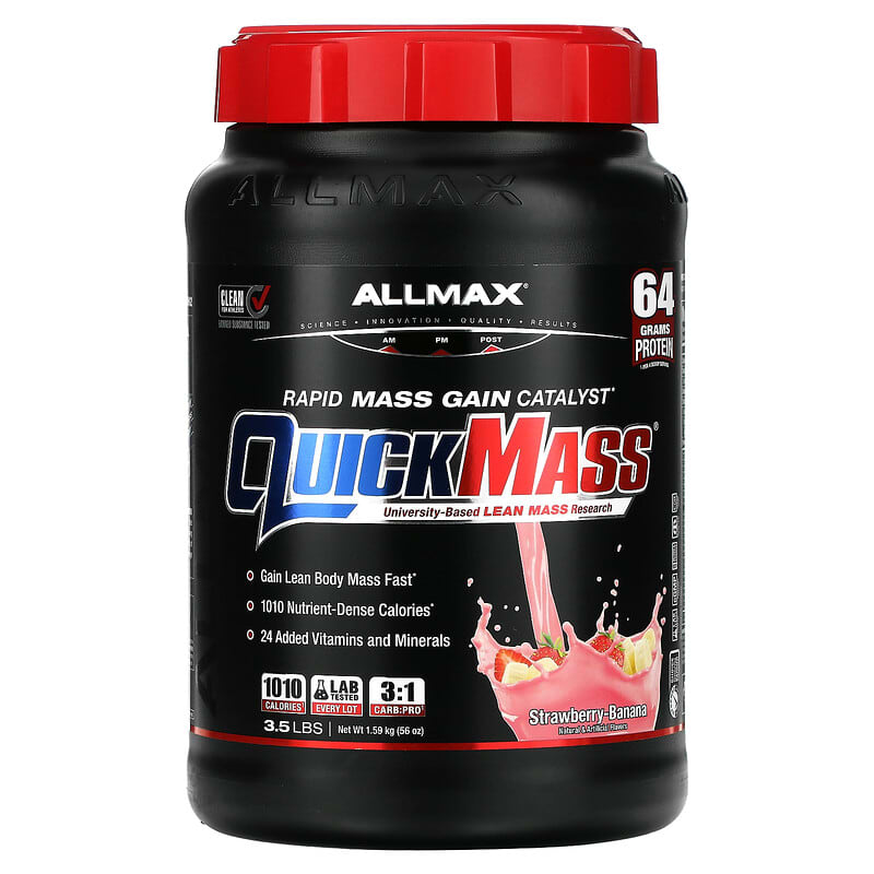 ALLMAX QuickMass Rapid Mass Gain Catalyst Strawberry-Banana 3.5 lbs (1. ...
