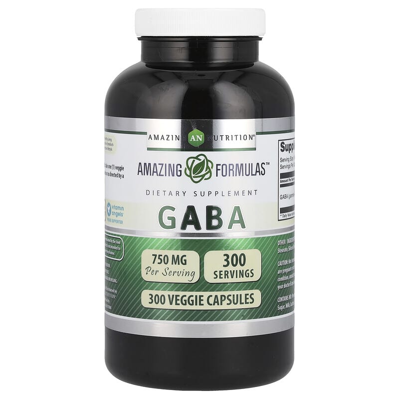 Amazing Nutrition Gaba 750 mg 300 Veggie Capsules