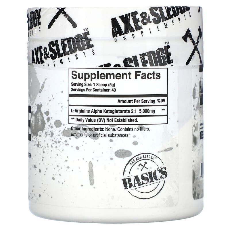 Axe & Sledge Arginine Unflavored 200g Bổ Sung Tập Luyện