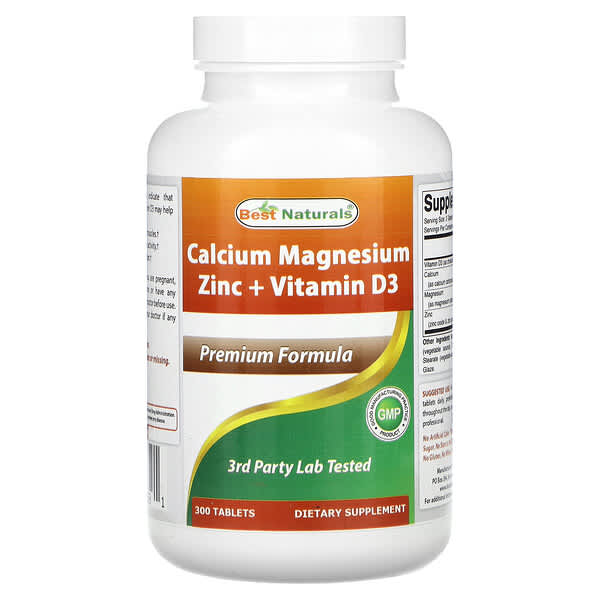 Canxi Magie Kẽm Vitamin D3 Best Naturals 300 viên