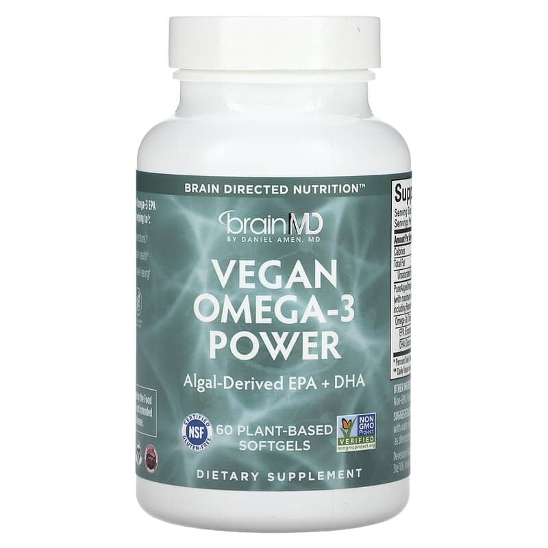 BrainMD Vegan Omega-3 Power 60 Plant-Based Softgels