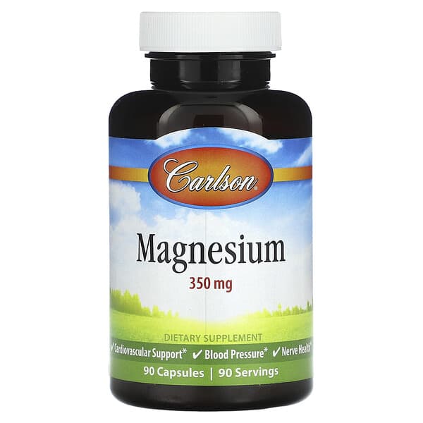 Viên uống Magnesium Carlson 350mg 90 viên hỗ trợ sức khỏe