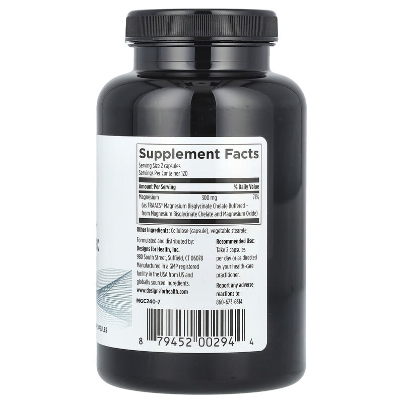 Magnesium Glycinate Complex 240 Vegetarian Capsules Designs For Health