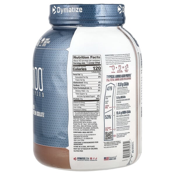 Dymatize ISO100 Whey Protein Isolate Gourmet Chocolate 3 lb