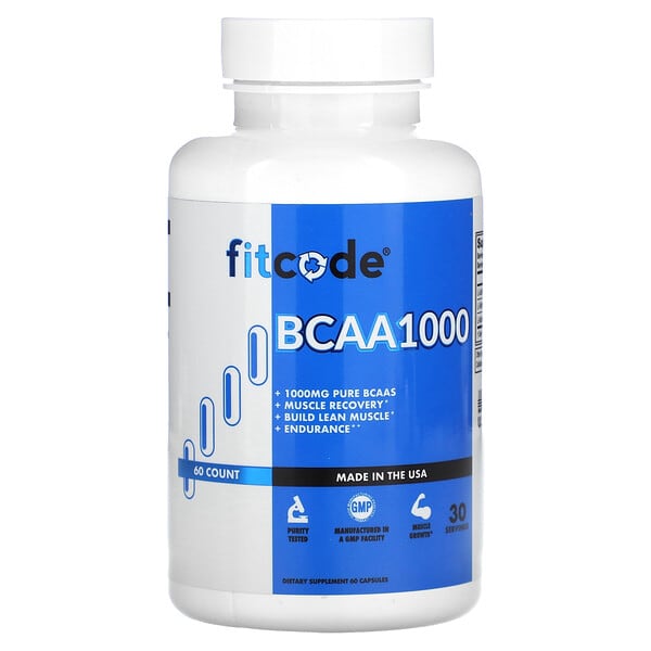 BCAA Fitcode 1000mg 60 viên hỗ trợ cơ bắp
