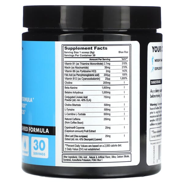 Fitcode LeanPre Pre-Workout Shred Blue Raspberry 240g