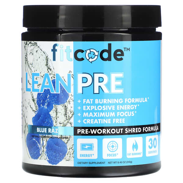 Fitcode LeanPre Pre-Workout Shred Blue Raspberry 240g