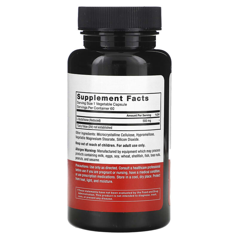 Force Factor Glutathione Reduced 500 mg 60 Veg Capsules