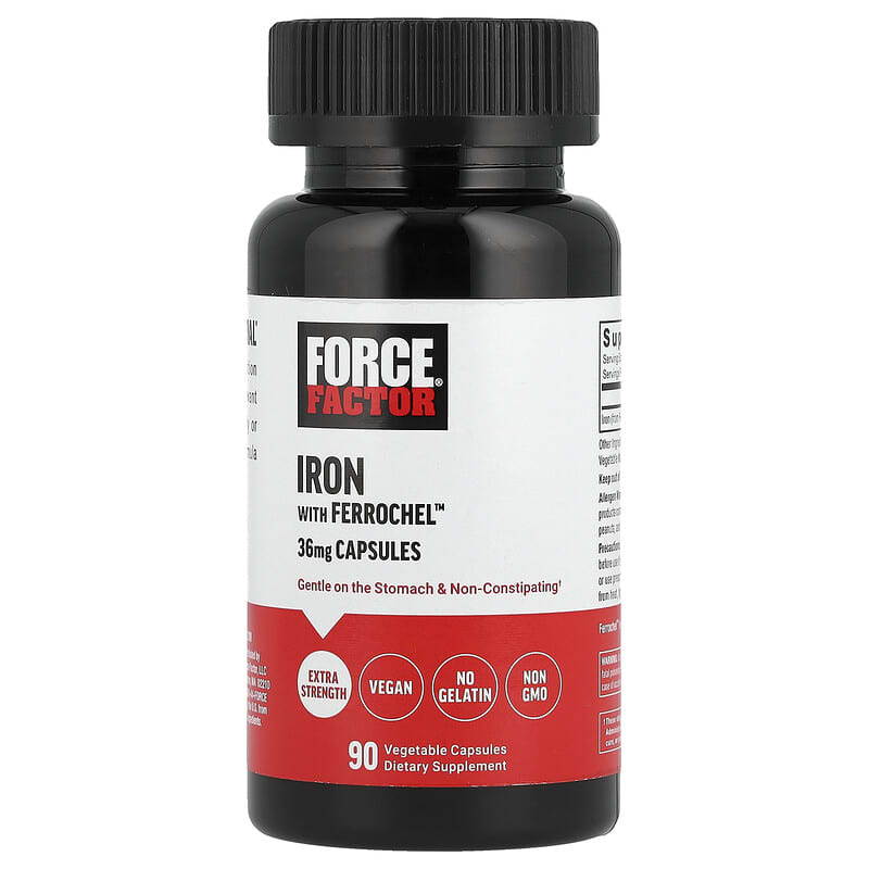 Force Factor Iron With Ferrochel 36 mg 90 Capsules