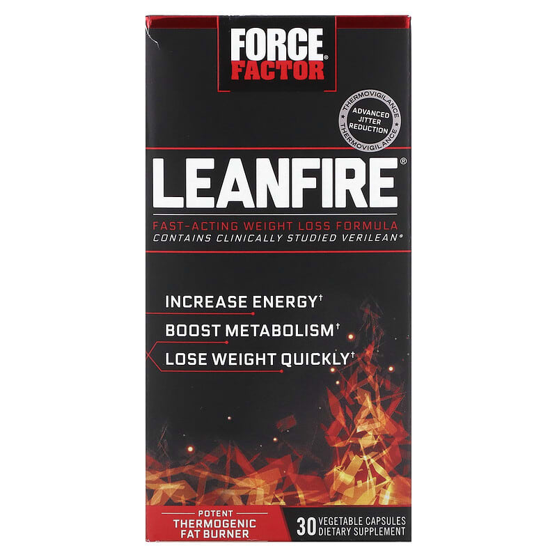 Force Factor LeanFire Fast-Acting Weight Loss Formula 30 Vegetable Capsules | XaXi