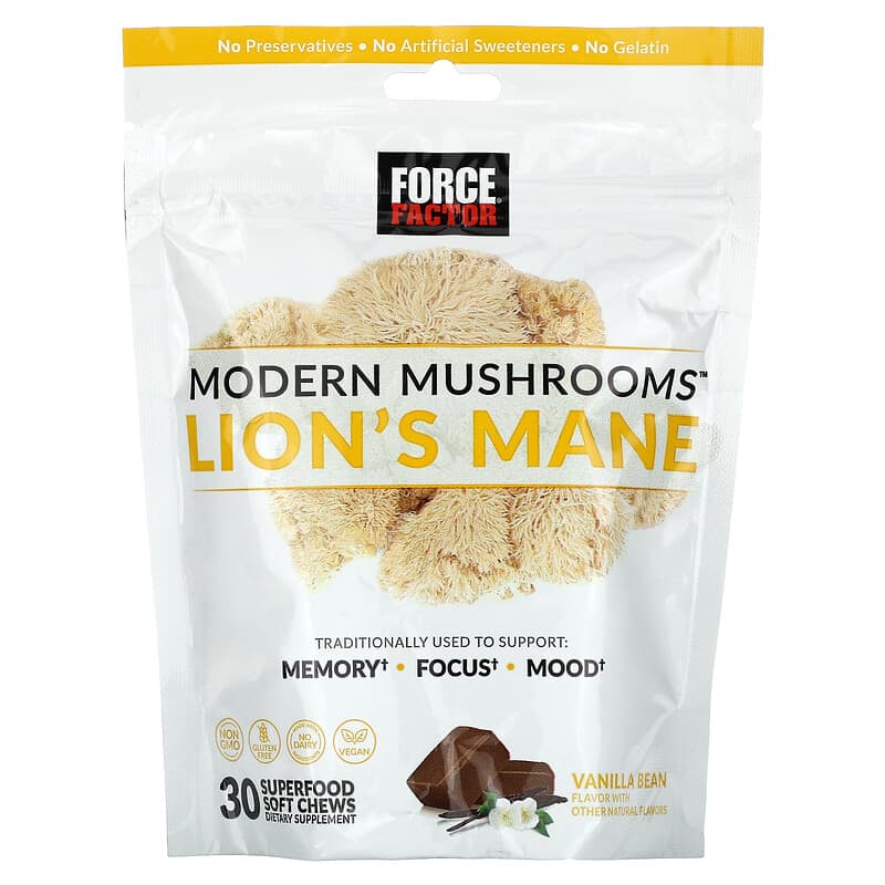 Force Factor Lion's Mane Vanilla Bean Superfood Chews 30ct