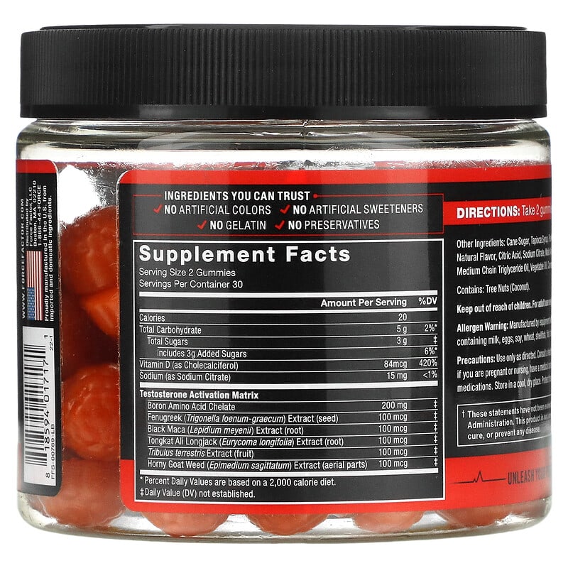 Force Factor Test X180 Berry Punch 60 Gummies | XaXi