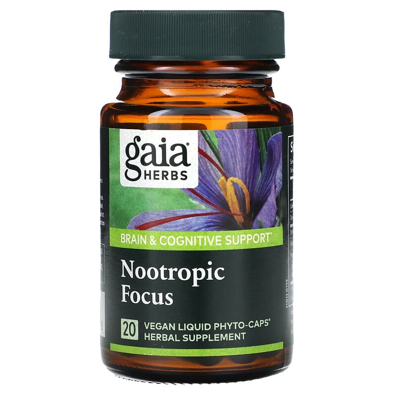 Gaia Herbs Nootropic Focus 20 Vegan Phyto-Caps