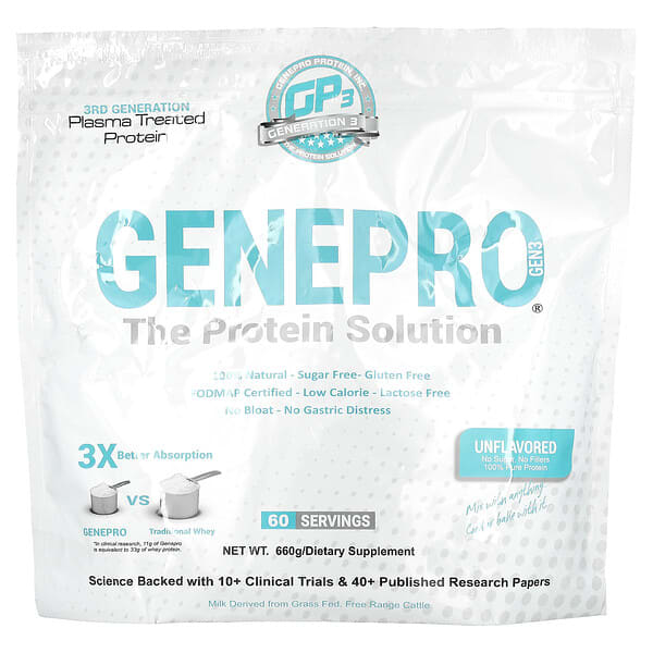 GENEPRO Bột Protein Không Hương Vị 660g