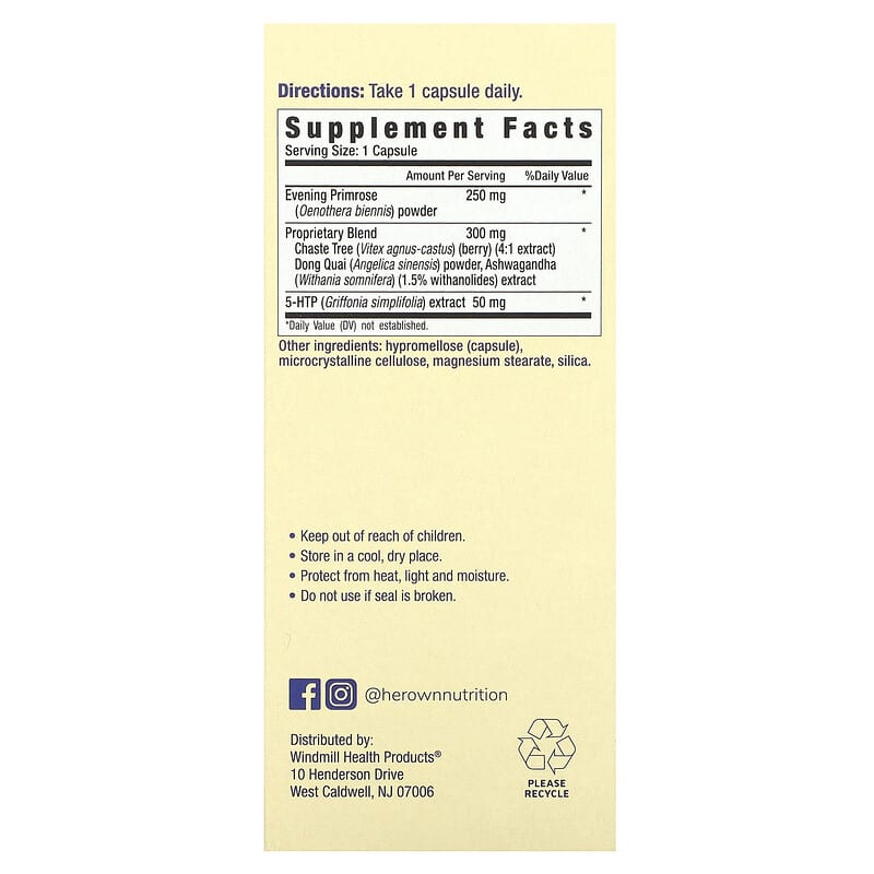 Her Own PMS 30 Capsules - Giải Pháp Cho Kỳ Kinh Nguyệt