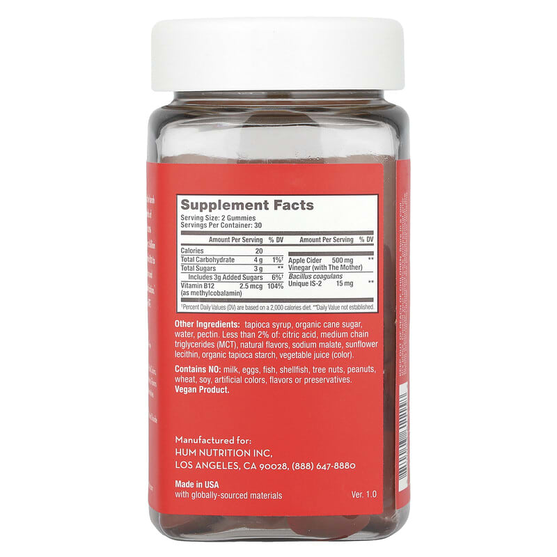 Hum Nutrition Pro ACV Gummies 60 Vegan Gummies