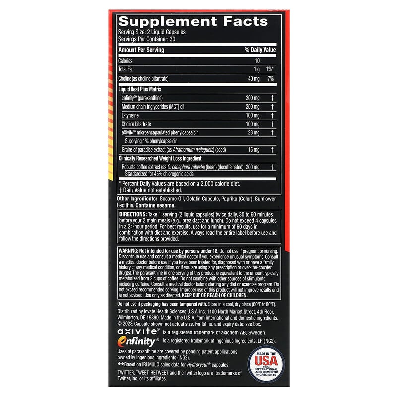Hydroxycut Hardcore Liquid Heat 60 Rapid Release Capsules