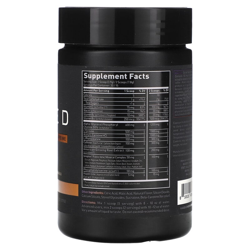 Kaged Mindset Caffeine Orange Mango 4.13 oz 117 g