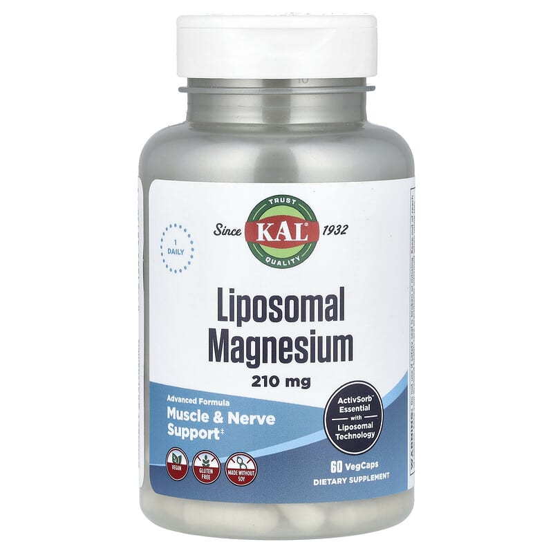 Kal Liposomal Magnesium 210 mg 60 Vegcaps bổ sung sức khỏe