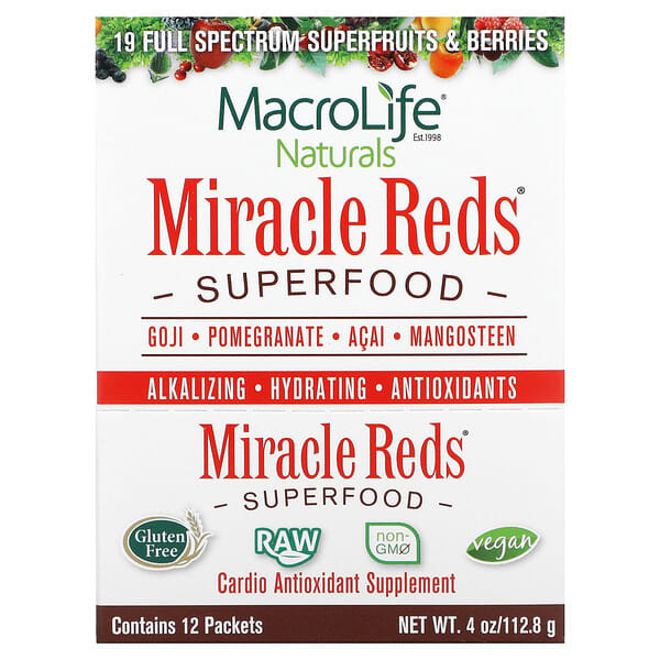 Macrolife Naturals Miracle Reds Superfood 12 Gói 0.3 oz