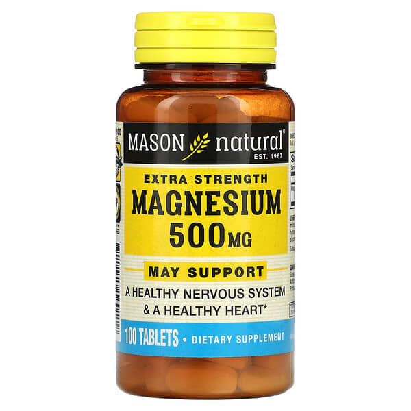 Magnesium Extra Strength 500mg Mason Natural 100 viên