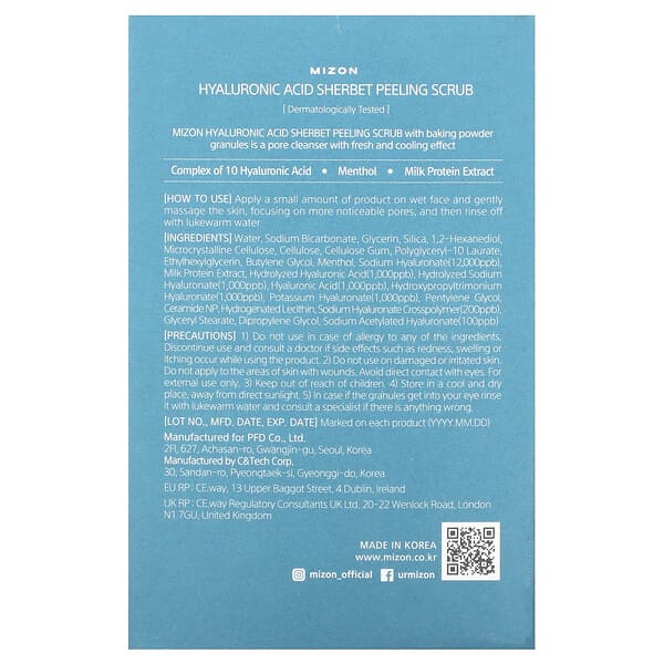 Mizon Peeling Scrub Hyaluronic Acid 40 Gói 7oz