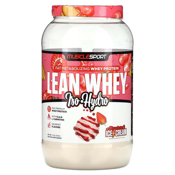 Bột Protein MuscleSport Lean Whey Iso-Hydro Dâu Kem 2 lbs