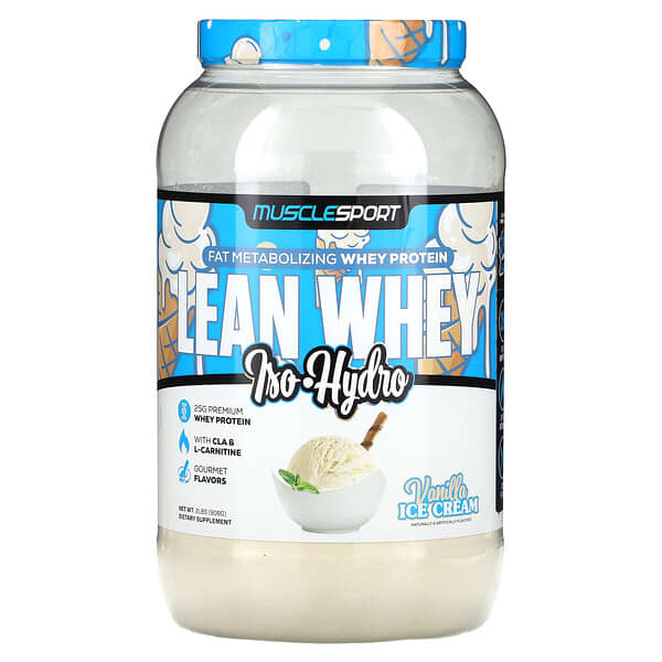 Bột protein MuscleSport Lean Whey Iso-Hydro Vanilla 2lbs