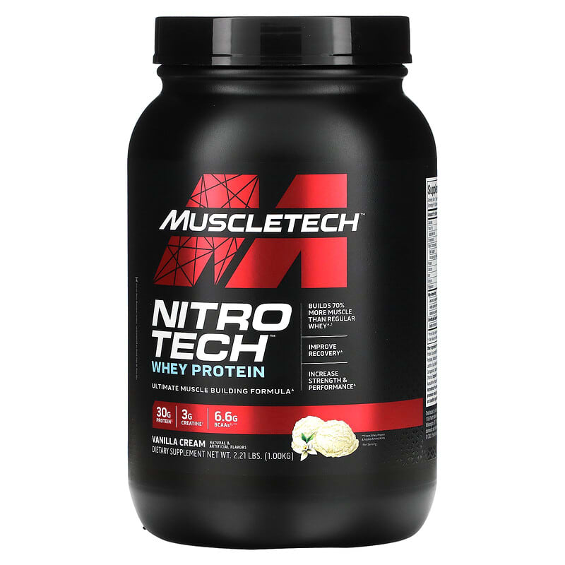 MuscleTech Nitro Tech Whey Protein Vanilla Cream 2.21 lbs (1 kg) | XaXi