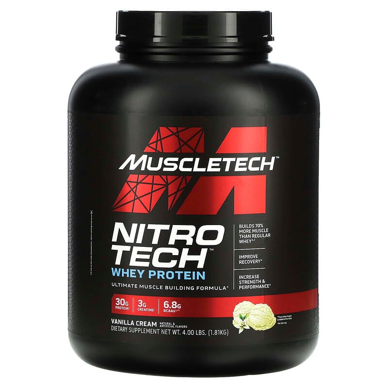 MuscleTech Nitro Tech Whey Protein Vanilla Cream 4 lbs (1.81 kg) | XaXi
