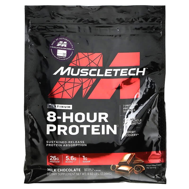 MuscleTech Platinum 8-Hour Protein Milk Chocolate 4.60 lbs (2.09 kg) | XaXi
