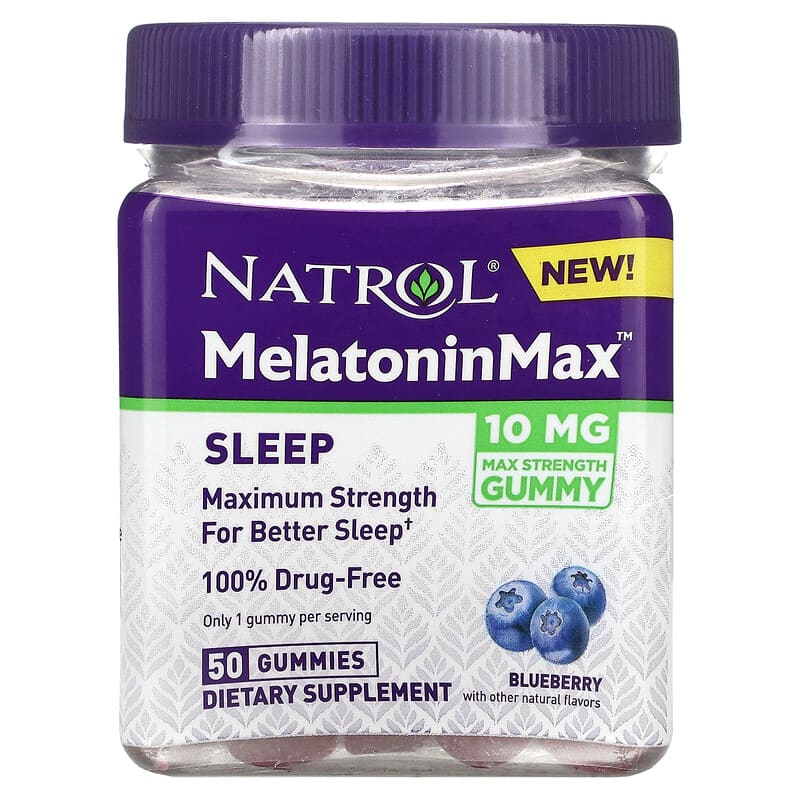 Natrol Melatonin Max Sleep Blueberry 10 mg 50 Gummies | XaXi