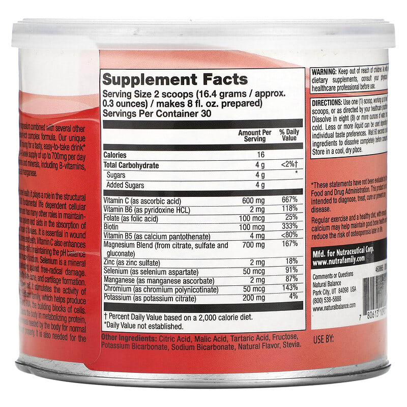 Natural Balance Magnesium Fizz Cherry 17.4 oz 492 g