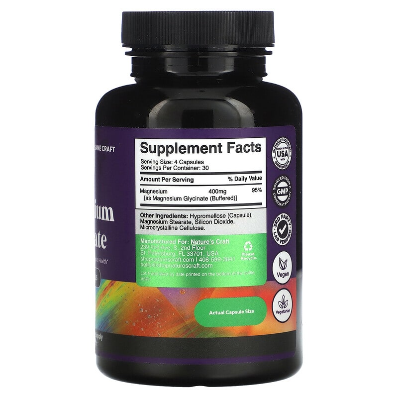 Magnesium Glycinate 120 Capsules Nature's Craft bổ sung tự nhiên