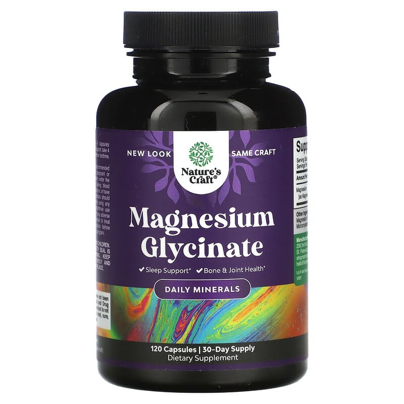 Magnesium Glycinate 120 Capsules Nature's Craft bổ sung tự nhiên