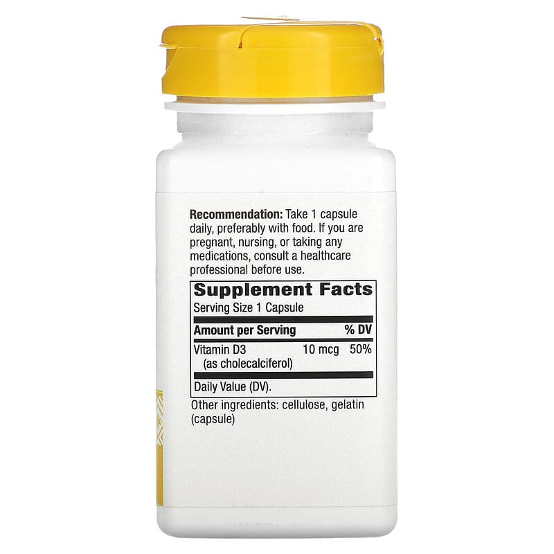 Nature's Way Vitamin D3 Dry Form 10 mcg (400 IU) 100 Capsules | XaXi