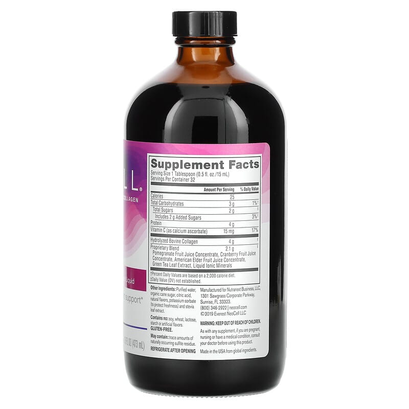 NeoCell Collagen + C Pomegranate Liquid 4 g 16 fl oz (473 ml) | XaXi