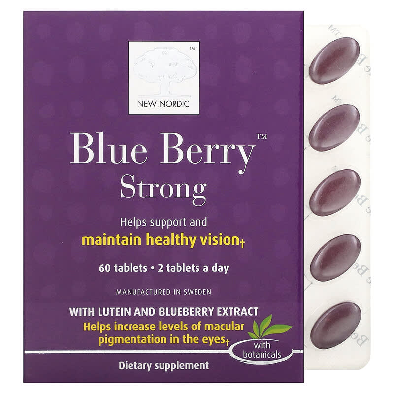 New Nordic US Inc Blue Berry Strong 60 Tablets | XaXi