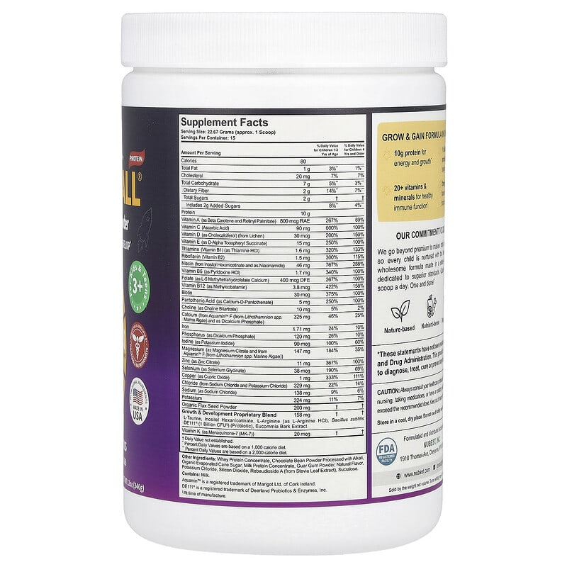 NuBest Tall Growth Protein Powder Trẻ Em 3+ Vị Socola 340g