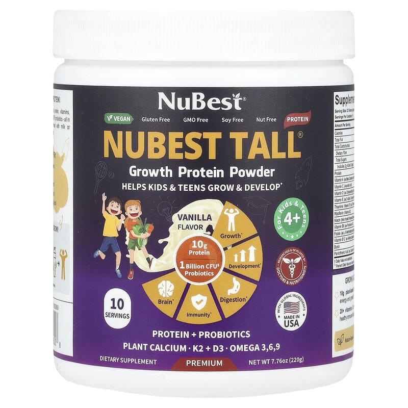 Nubest Tall Growth Protein Powder Kids & Teens Vanilla 220g