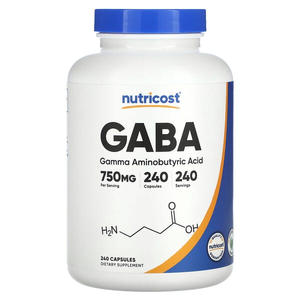 Nutricost GABA 750mg 240 viên hỗ trợ giấc ngủ và thư giãn