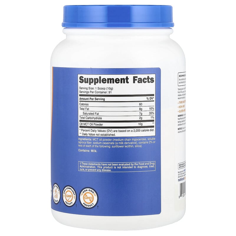 Nutricost MCT Oil Powder Unflavored 32.4 oz 907 g