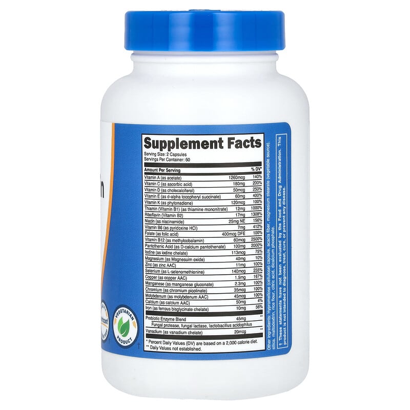 Nutricost Multivitamin Probiotics 22 Vitamins 120 Capsules