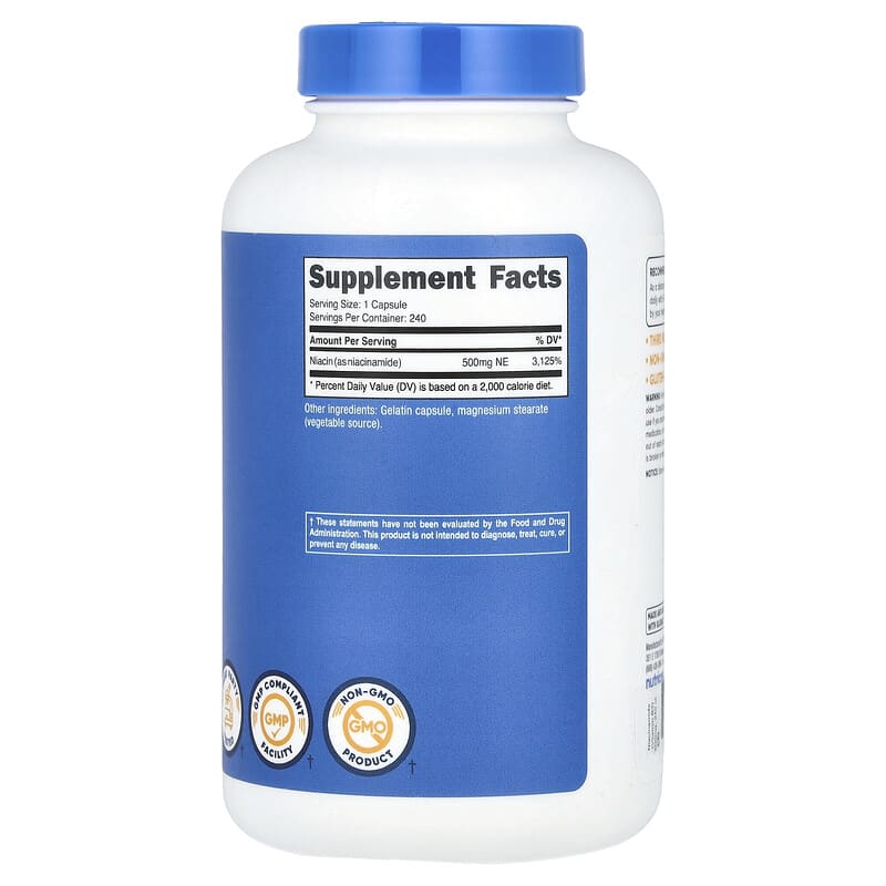 Nutricost Niacinamide 500mg 240 Capsules Bổ Sung Vitamin