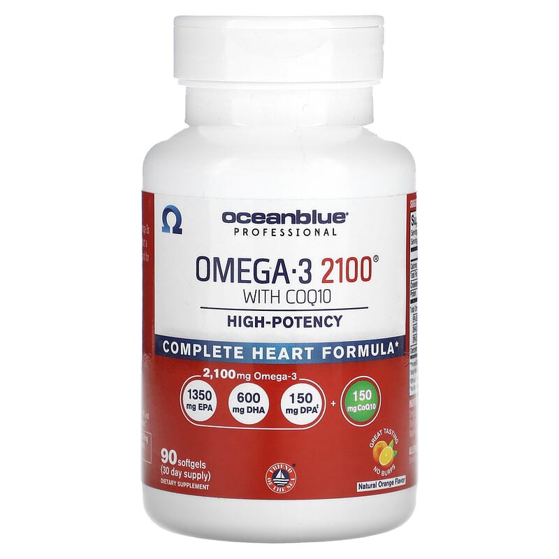 Oceanblue Omega-3 2100 CoQ10 Natural Orange 90 Softgels