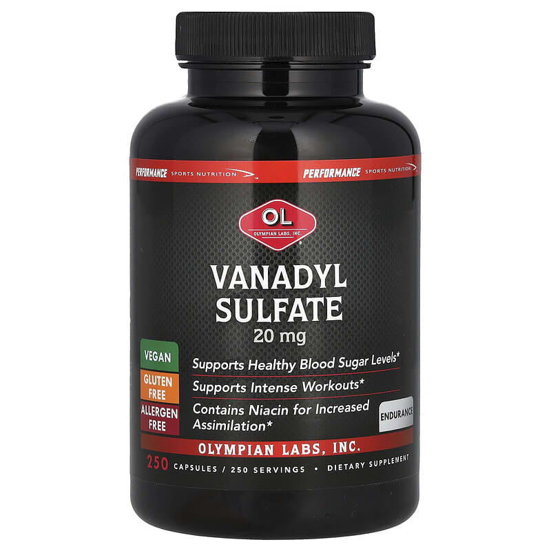 Vanadyl Sulfate 20 mg 250 Capsules Olympian Labs