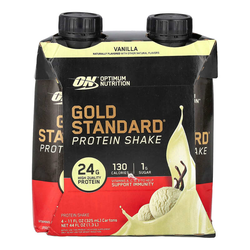 Optimum Nutrition Gold Standard Protein Shake Vanilla 4 Cartons