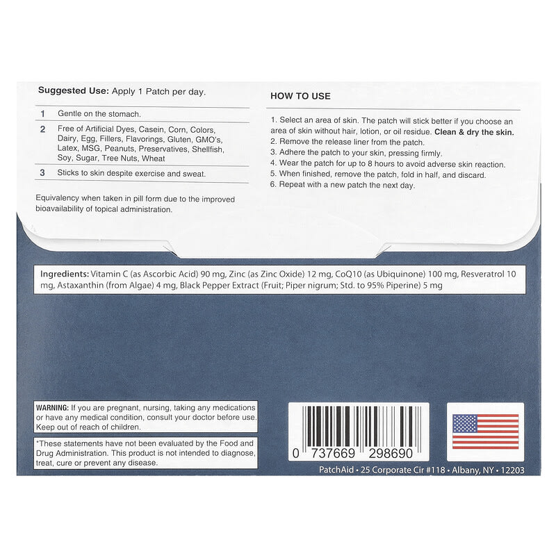 PatchAid Coq10 Plus Patch 30 Patches Hỗ Trợ Năng Lượng