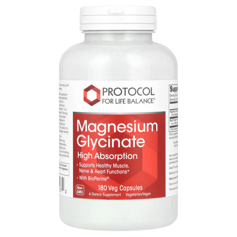 Magnesium Glycinate High Absorption 180 Veg Capsules